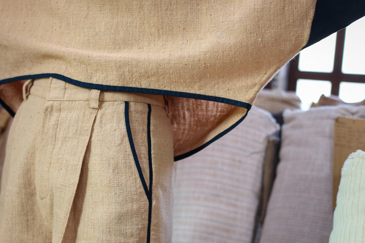Loomline Tuck Shorts in Natural Brown – folkcharm_shop